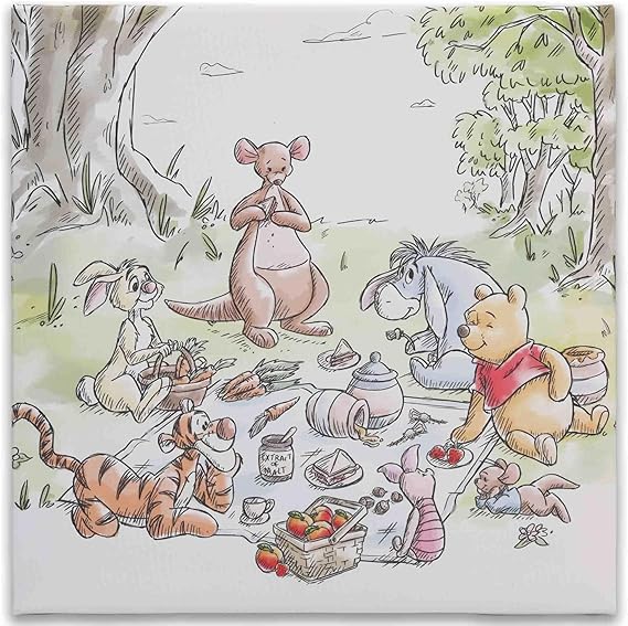 Amazon.com: Disney Winnie the Pooh Picnic Gallery Wrapped Canvas Wall ...