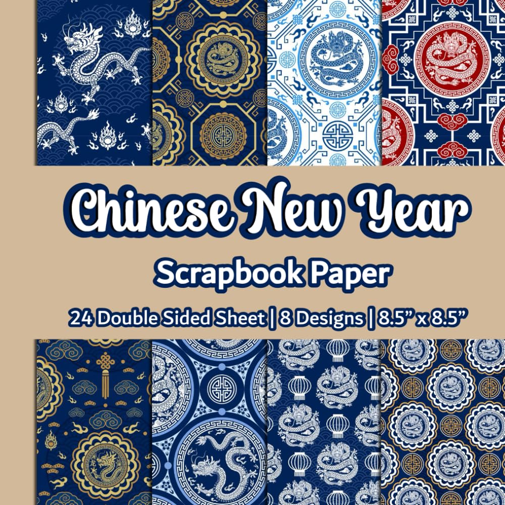 Chinese New Year Scrapbook Paper: Chinese New Year Pattern paper | 8 ...