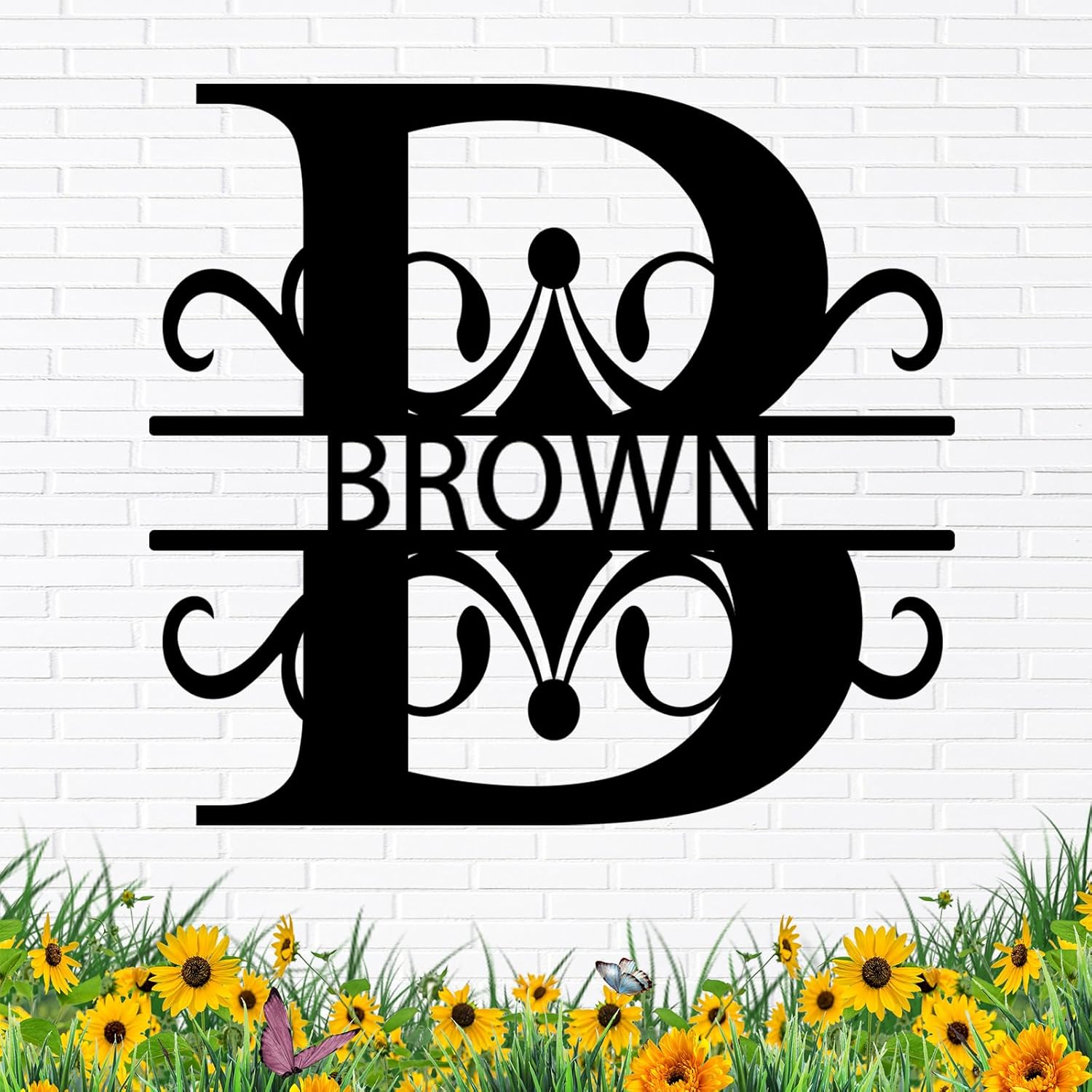 Custom Name Metal Signs |Metal Name Sign | Split Letter Monogram ...