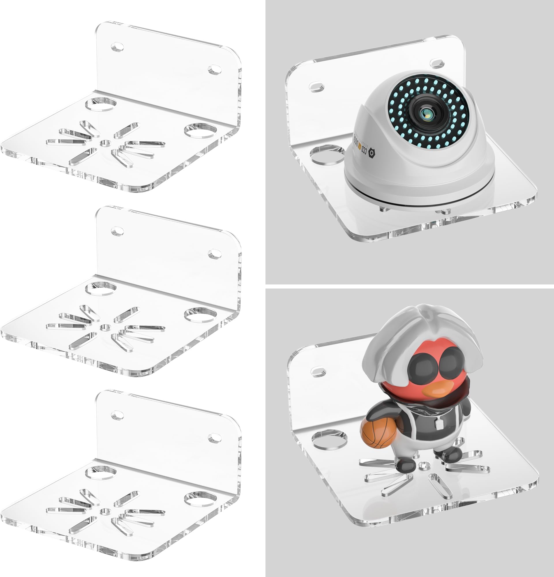 Amazon.com: MTNSPTCR 2 PCS No Drill Wall-Mount Shelf for Security ...