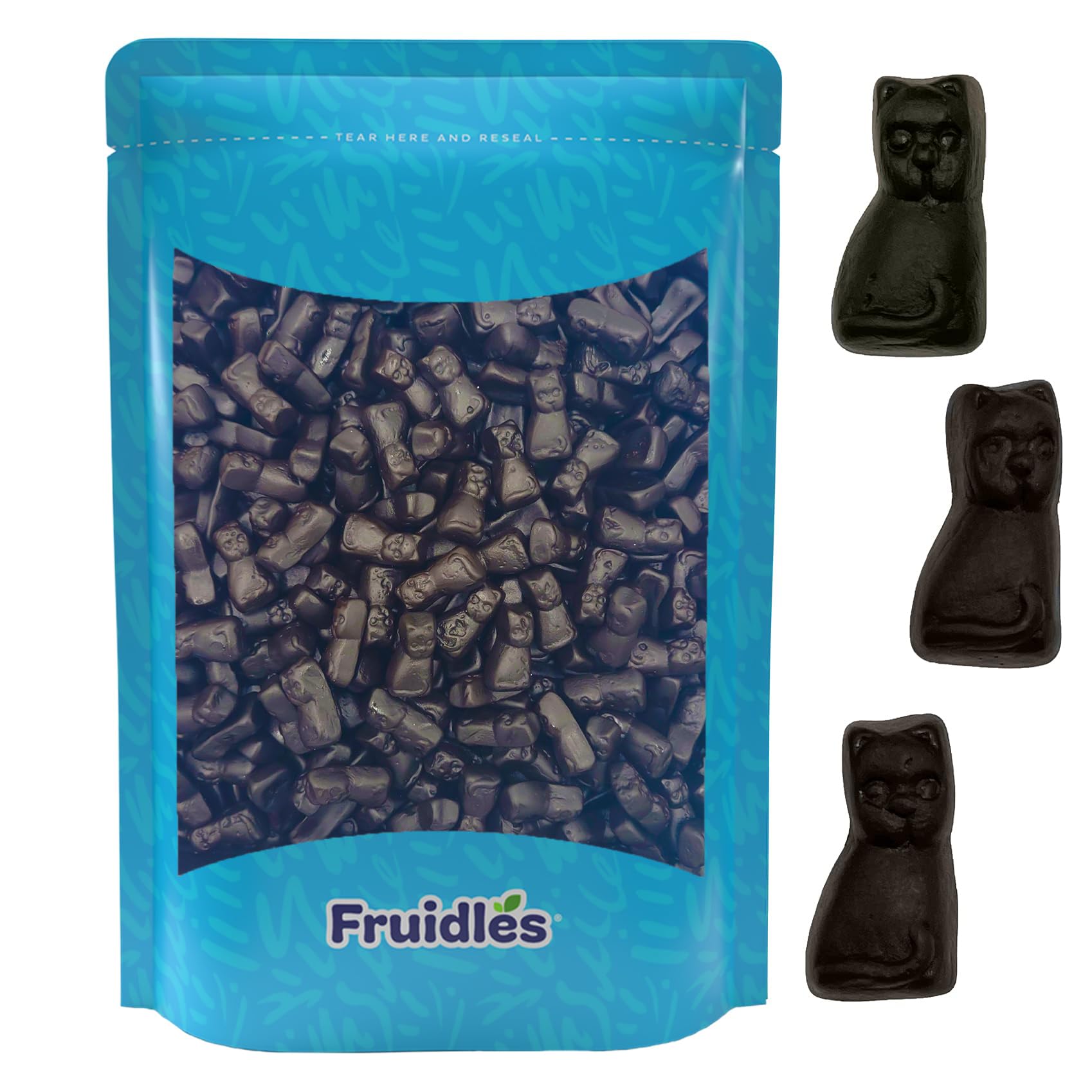 Amazon.com : Fruidles Black Licorice Cats, Dutch Licorice Candy Gummies ...