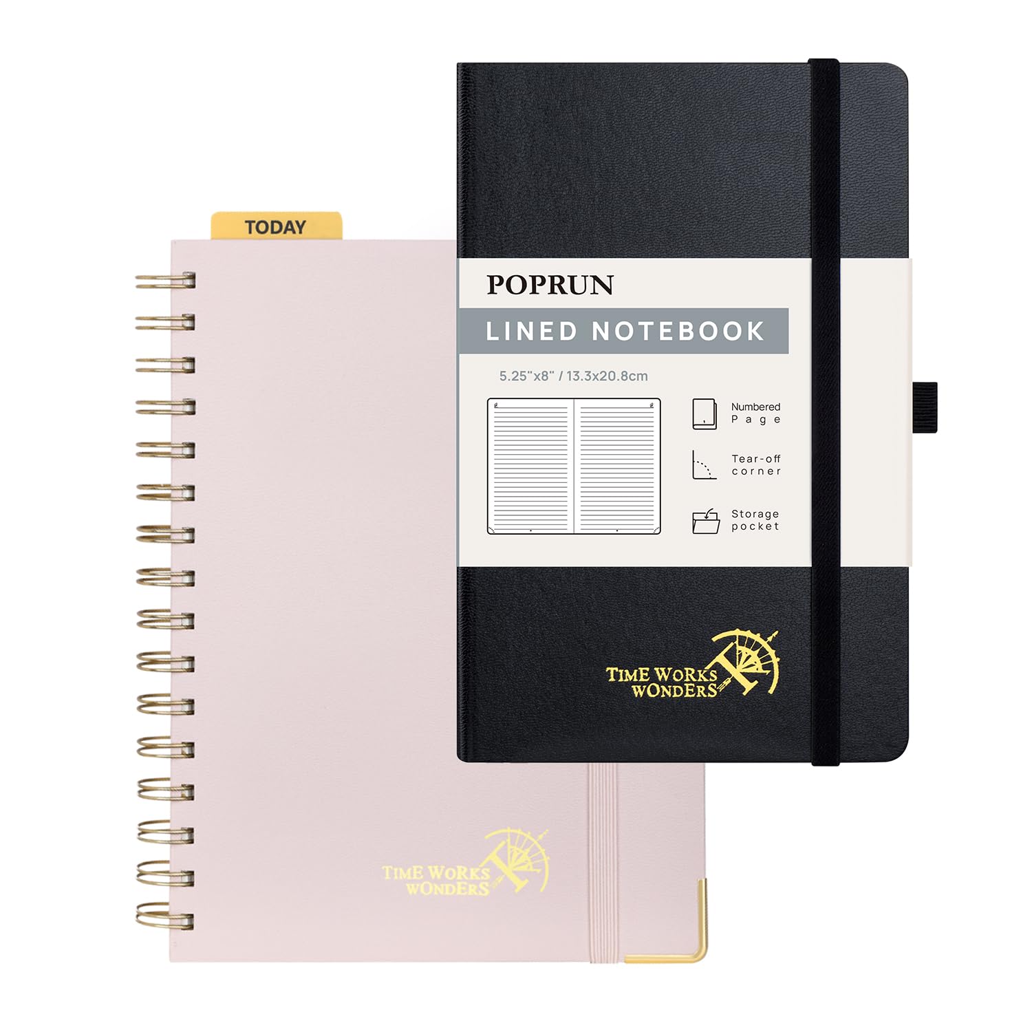 Amazon.com : POPRUN 2025 Daily Planner One Page A Day + POPRUN Lined ...