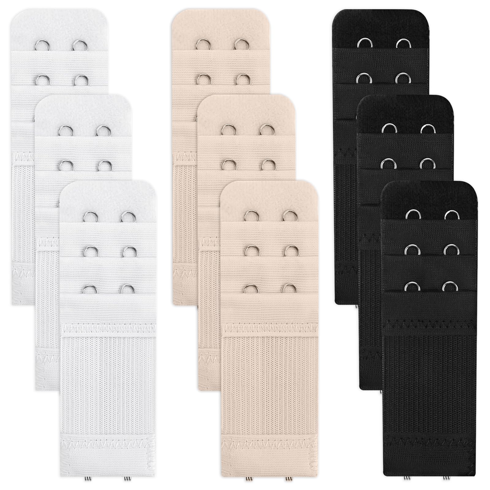Xlrhong 9 Pcs Bra Extender 2 Hook 3 Row, Women's Soft Comfortable ...
