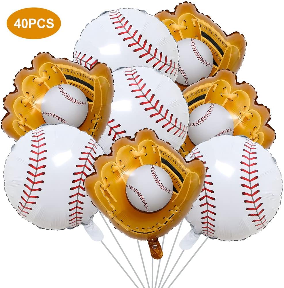 Amazon.com: Baseball Balloons, Airsnigi 40 Pieces 18 inches Baseball ...