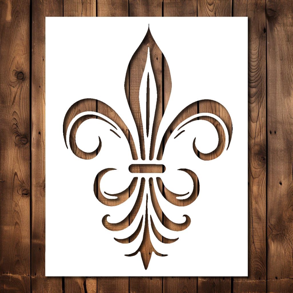 Amazon.com : Fleur de Lis Stencil Template - Reusable Contemporary ...