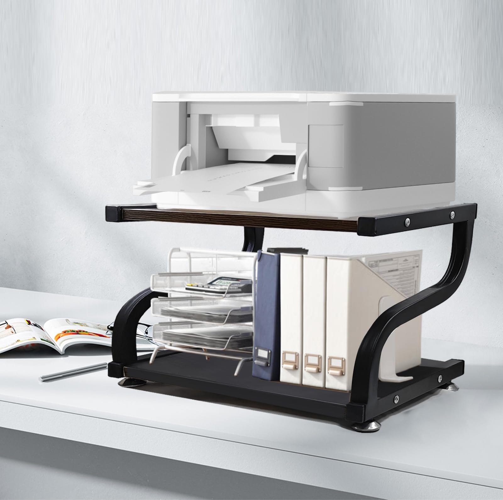Amazon.com : PAG Desktop Printer Stand with Storage, Paper Storage ...