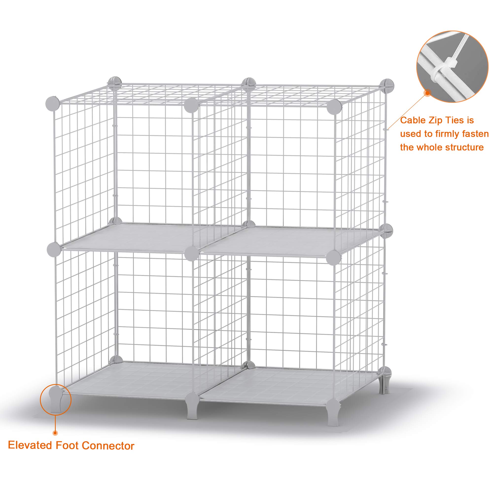 Snapklik.com : HOMIDEC Wire Cube Storage - Multi-Use 4 Cube Bookshelf ...