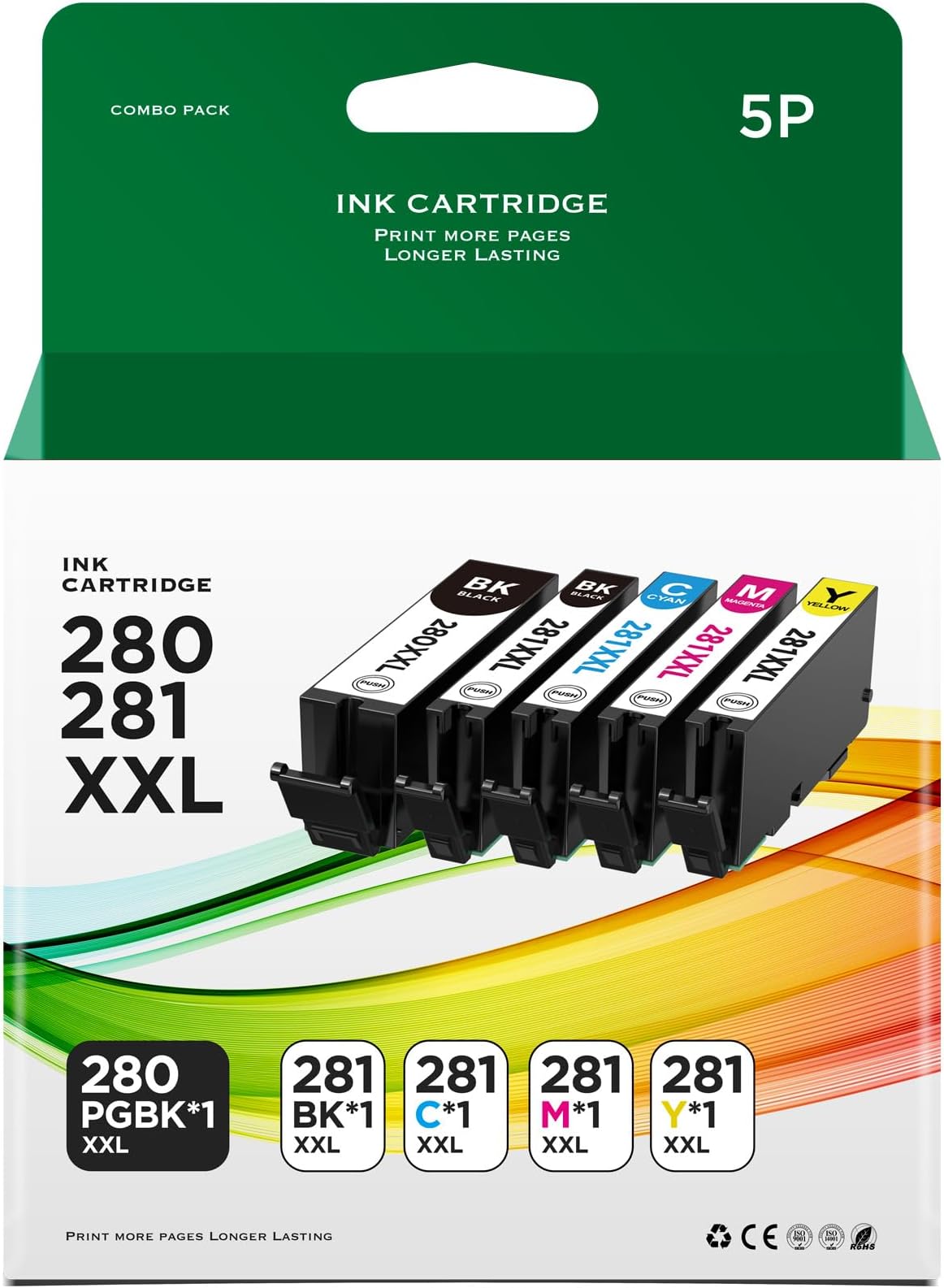 Amazon.com: 280 281 XXL Ink Cartridges Compatible for Canon Printer Ink ...