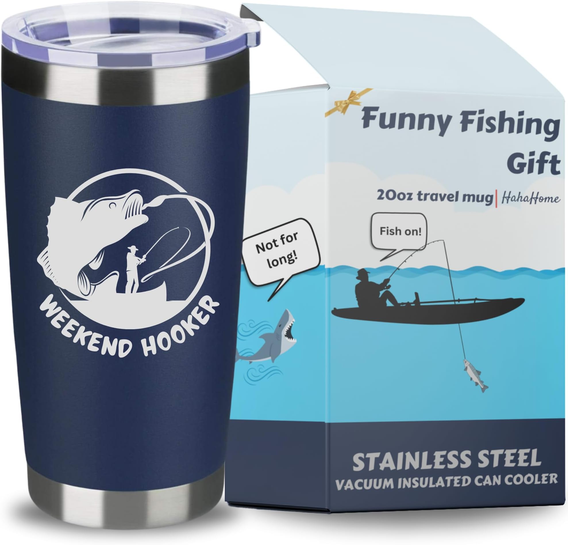 Amazon.com | Fishing Gifts for Men, Insulated Tumbler 20 oz Coffee ...