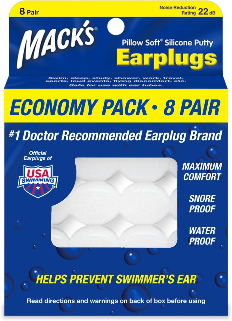 Amazon.com: Mack's Pillow Soft Silicone Earplugs - 200 Pair Dispenser ...