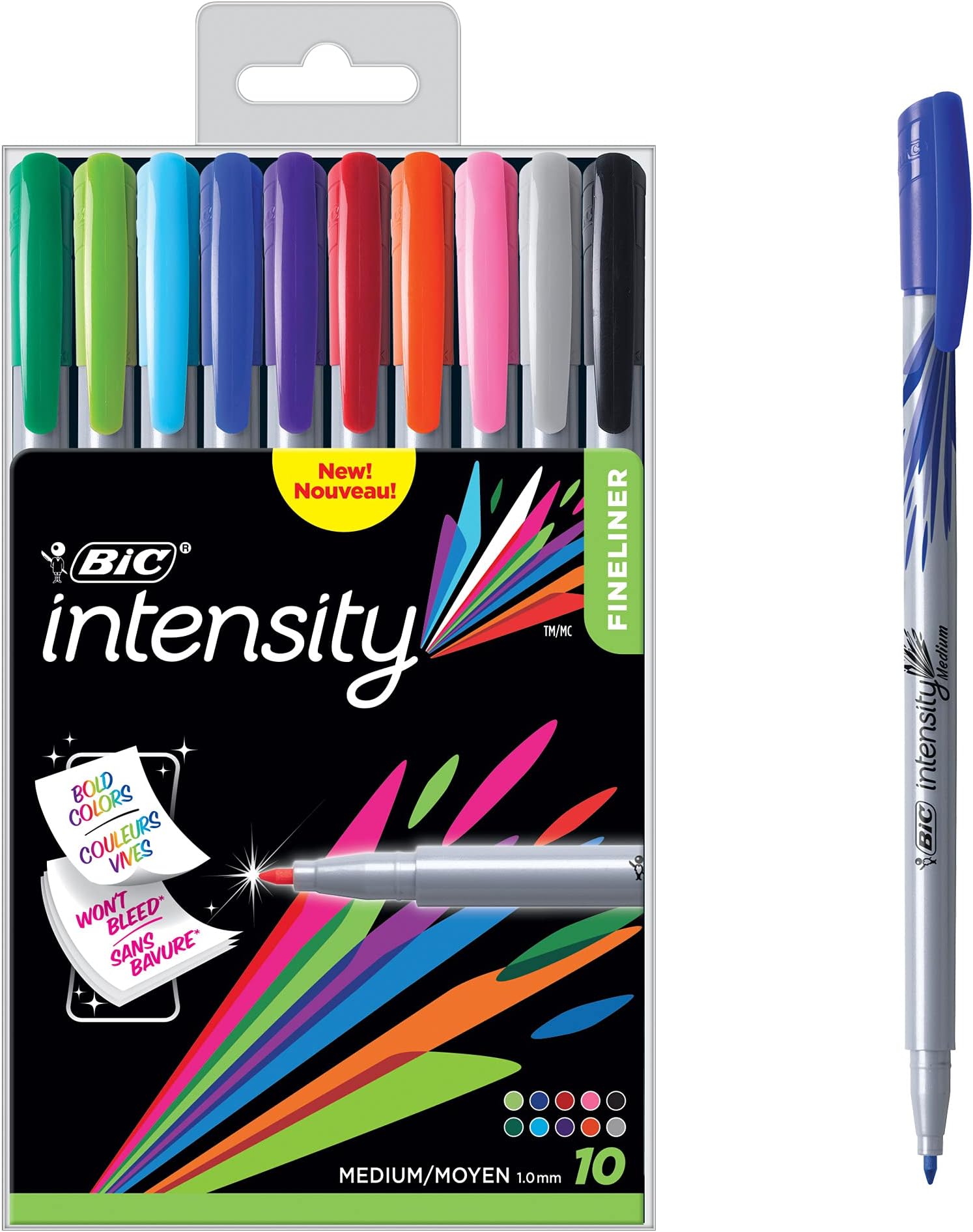 Amazon.com : BIC Intensity Fineliner Marker Pen, Fine Point (0.4 mm ...