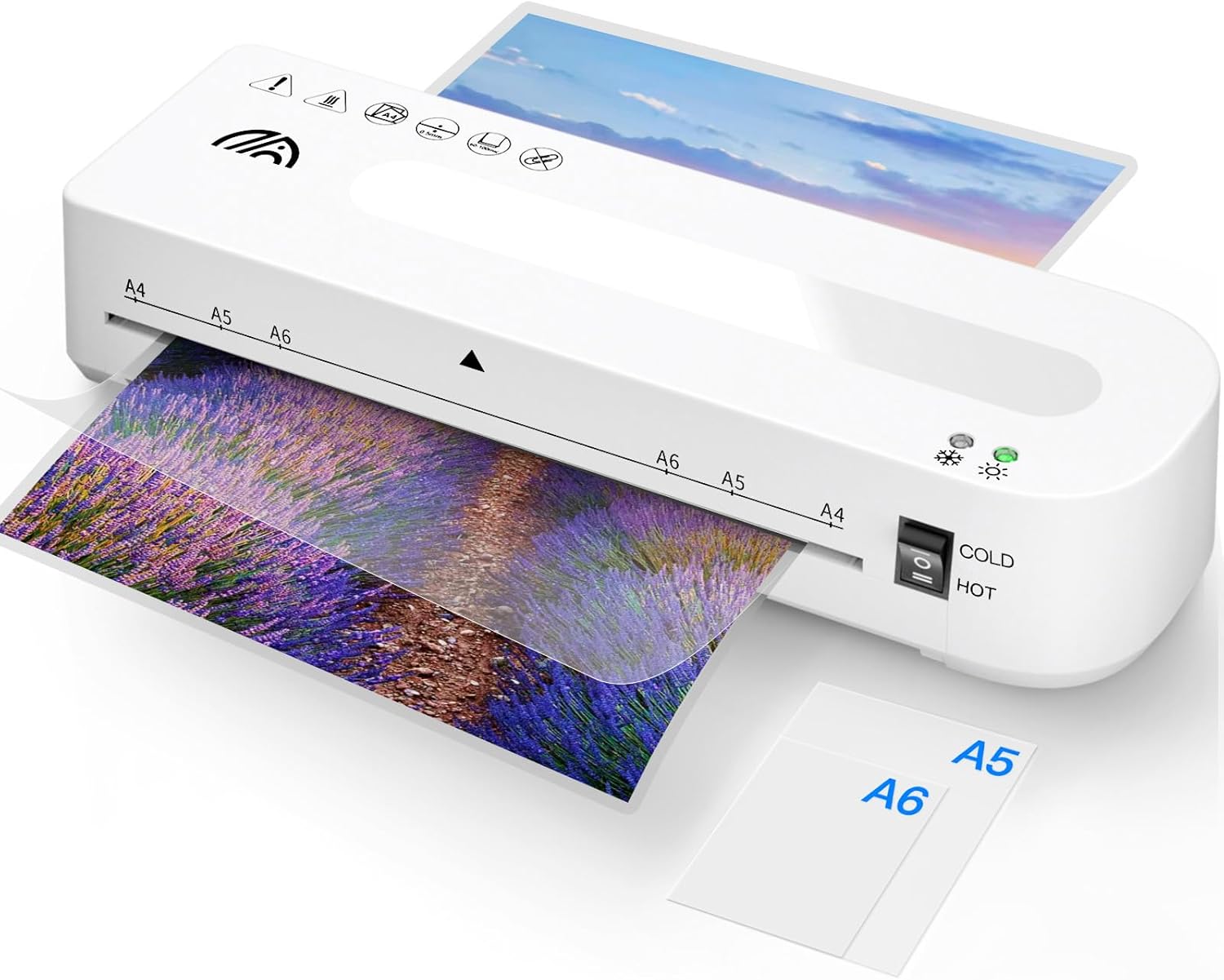 MAXDONE Laminator Machine, A4 Laminator for Hot and Cold Setting with 10 Laminating Pouches, 1-2 ...