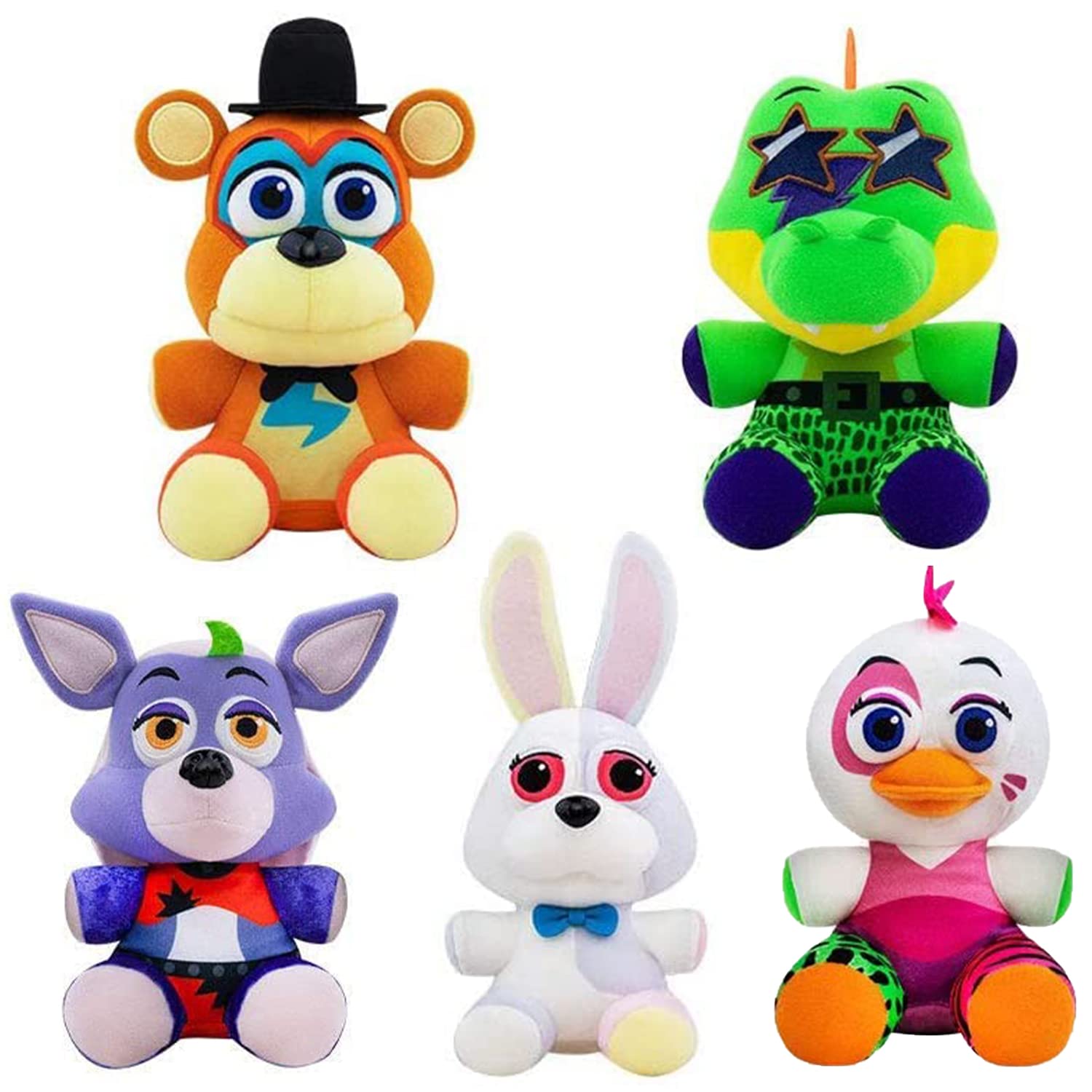 Fnaf Plushies Security Breach Set Plush Dolls Vannie Glamrock ...