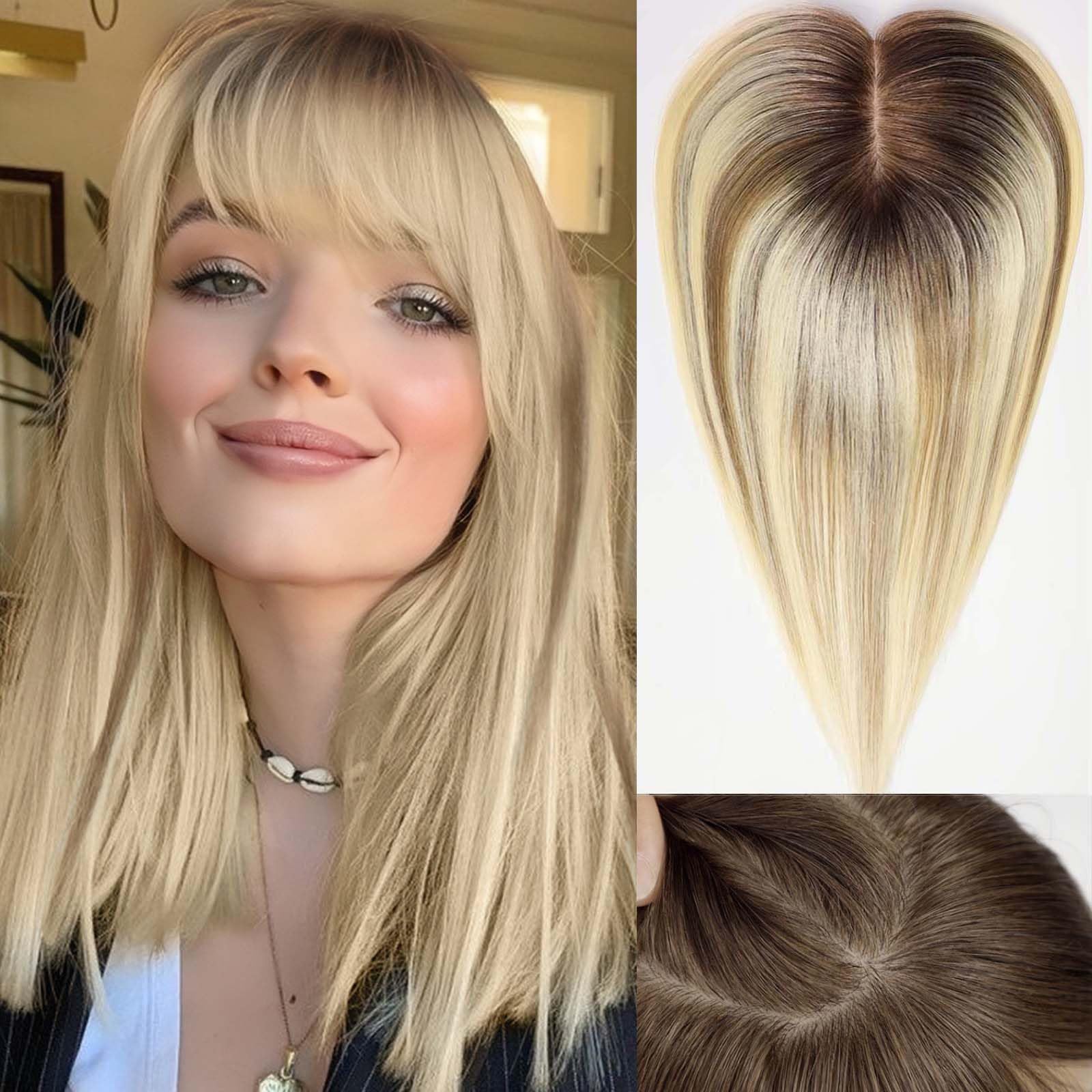 Amazon.com : starluck Hair Toppers for Women 100% Real Human Hair, 12 ...