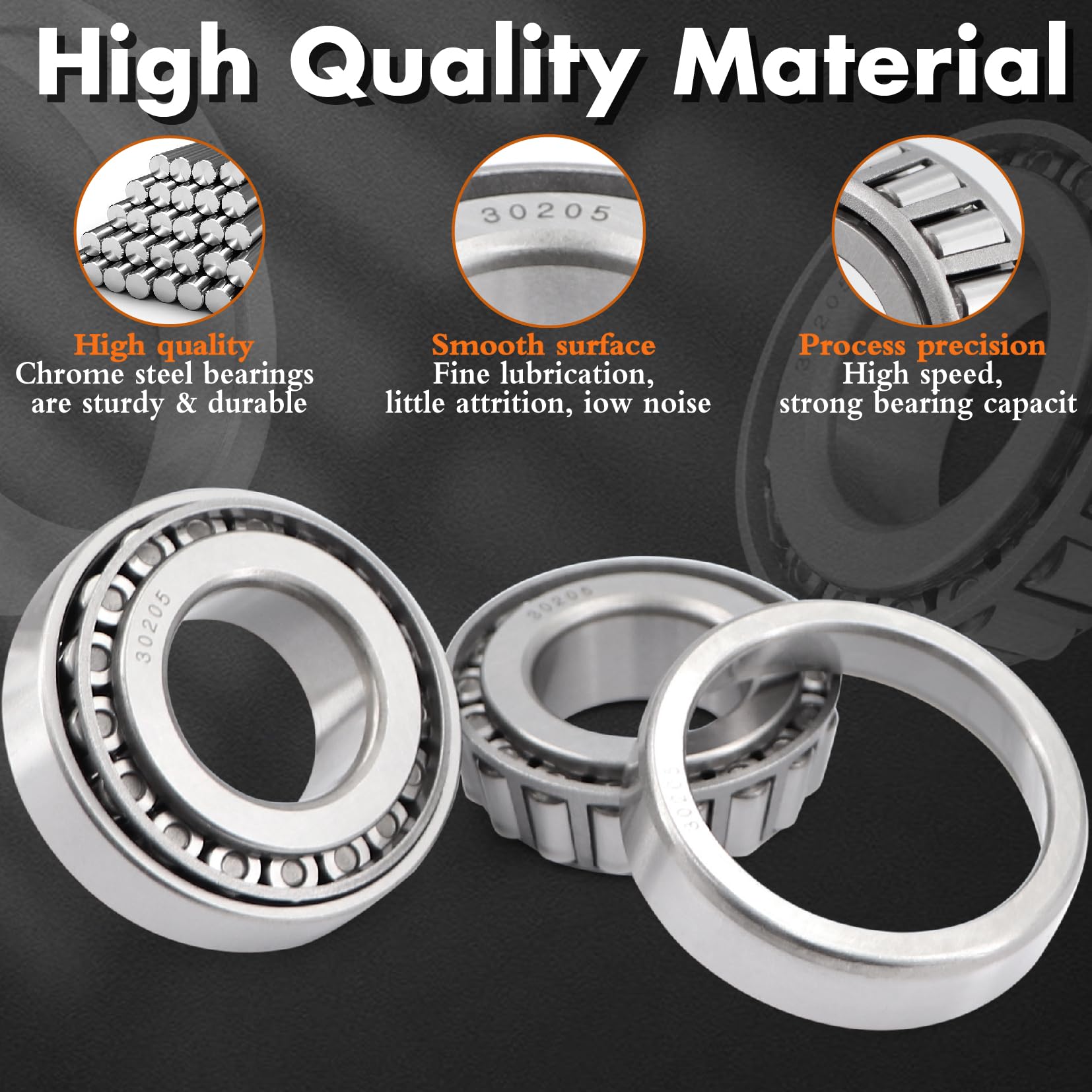Snapklik.com : 4 Set Trailer Axles Bearings Kit: 30205 Bearings Races ...