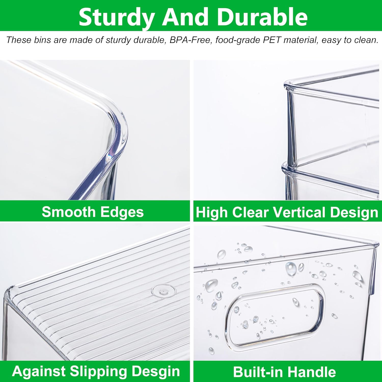 Paquete de 8 cubos organizadores de refrigerador, contenedores de ...