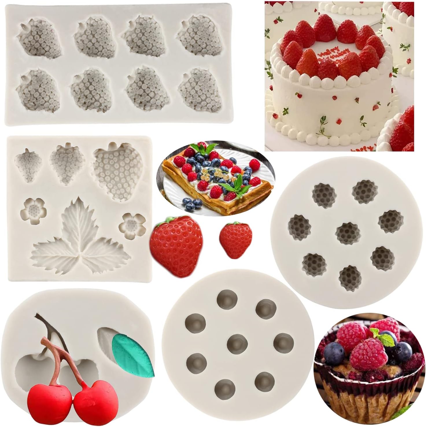 Amazon.com: Sijiangmold Blueberry Raspberry Cherry Strawberry Cake ...