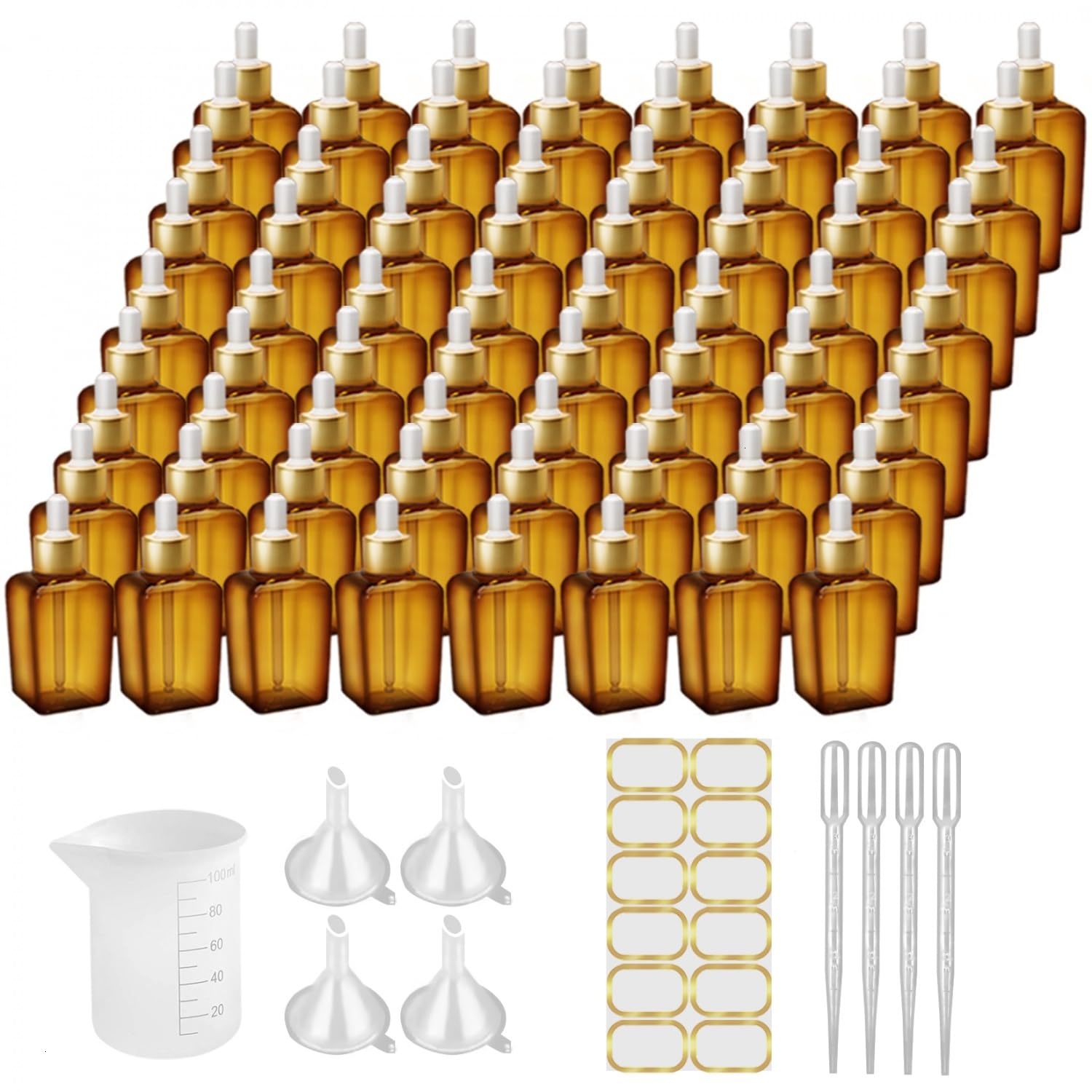 Amazon.com: Yoken 72pack Tincture Bottles with Dropper 1 oz Square ...