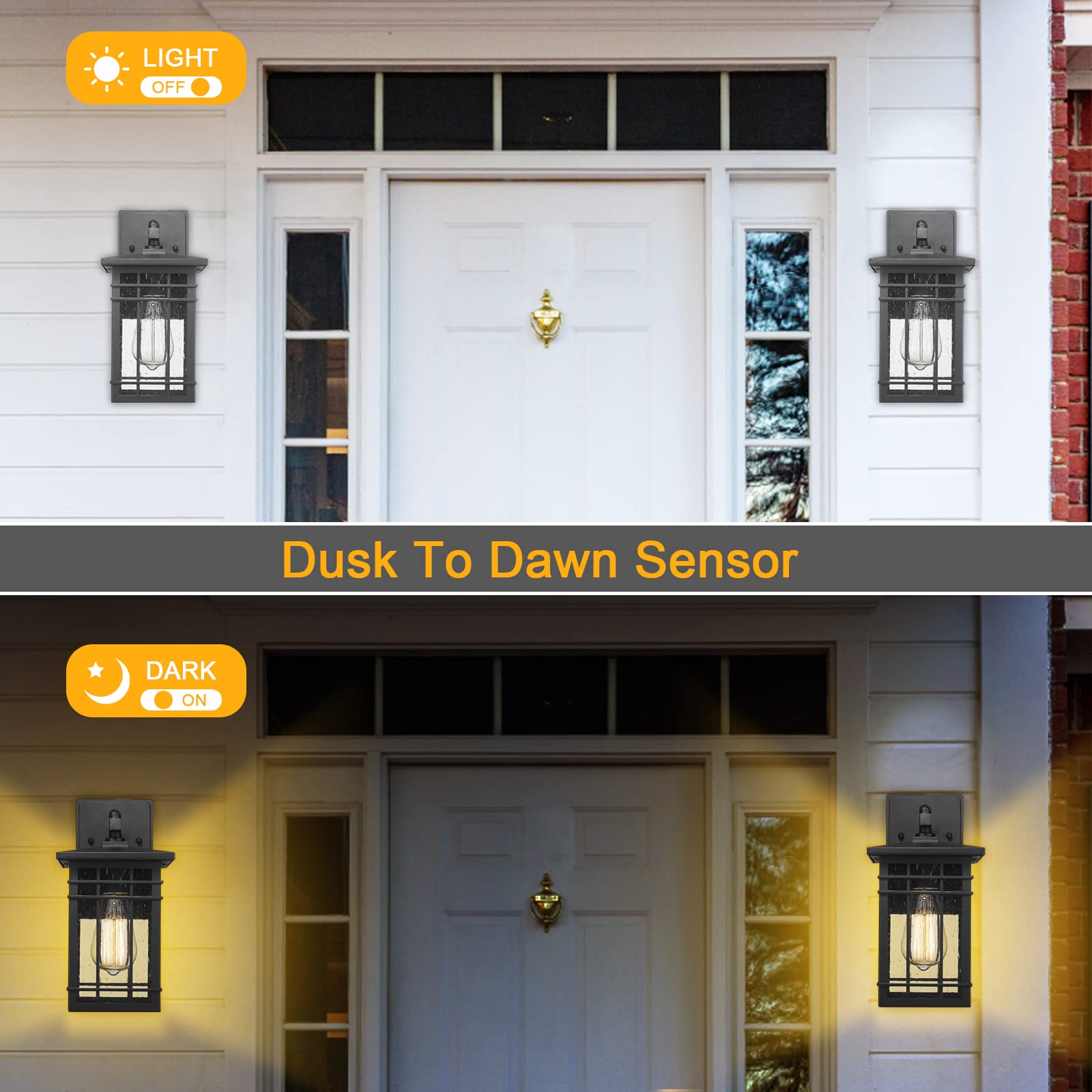 Diyel Dusk to Dawn Exterior Wall Lights, Outdoor Wall Lanterns Sensor ...