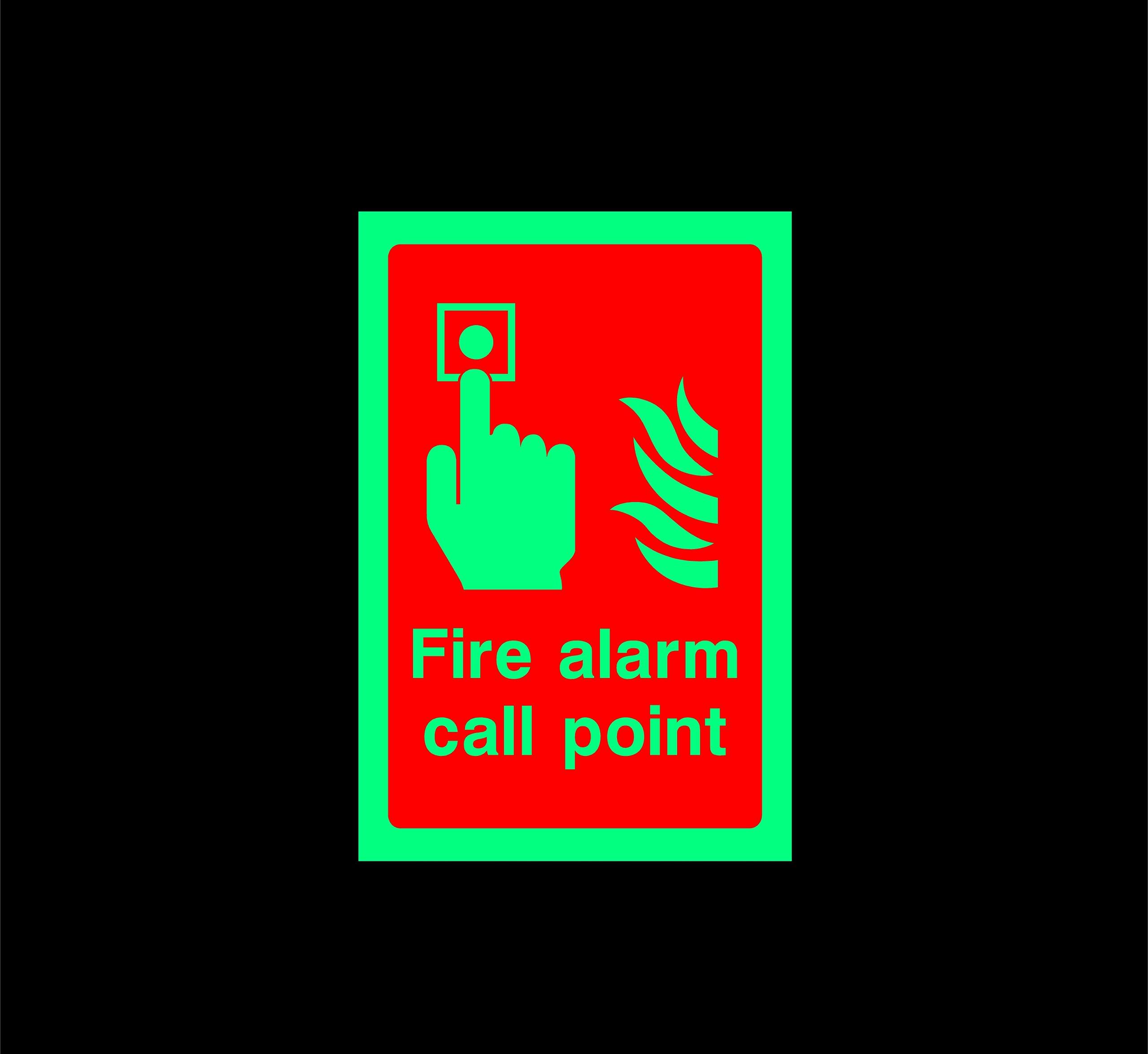Fire alarm call point safety sign - 150mm x 100mm 1.2mm ...