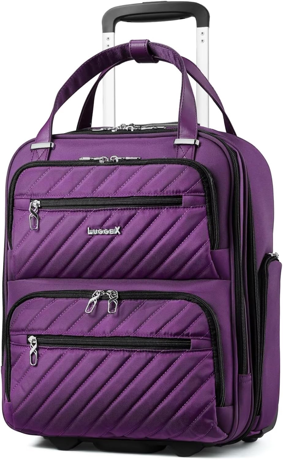 Amazon.com | LUGGEX Soft Sided Underseat Carry-On Luggage with Rolling ...
