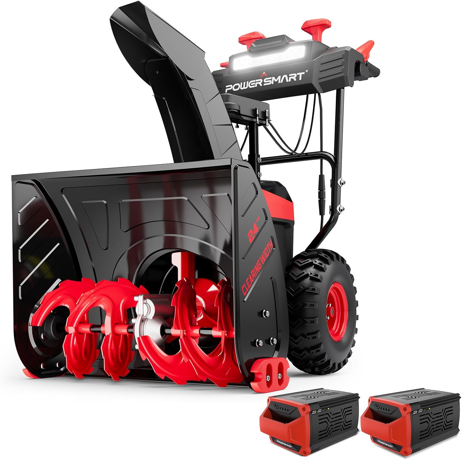 Amazon.com : PowerSmart 80V 24" Cordless Snow Blower, 2-Stage Self ...