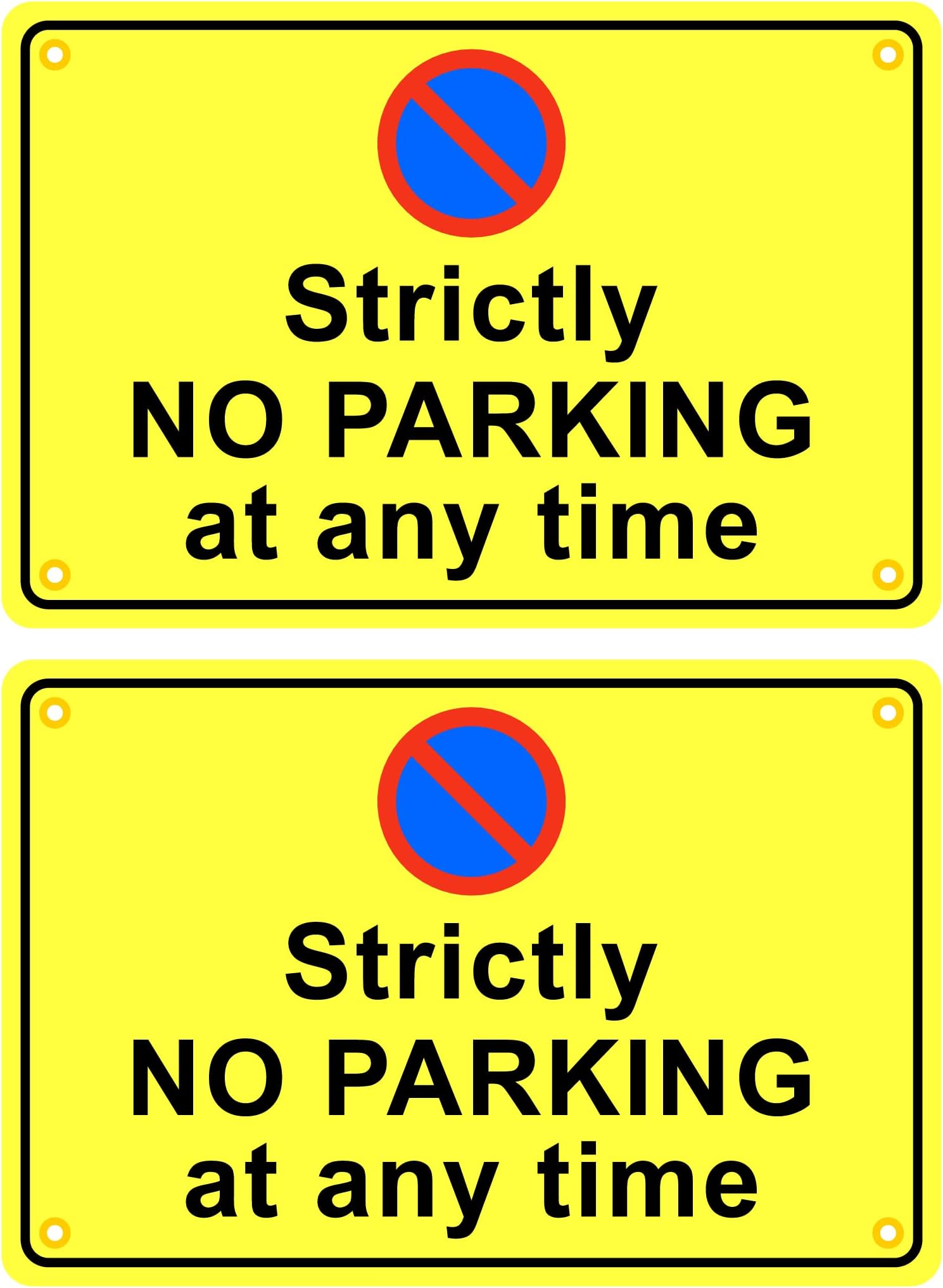 Pack of 2 reflective rigid plastic signs 300mm x 200mm x 3mm with ...