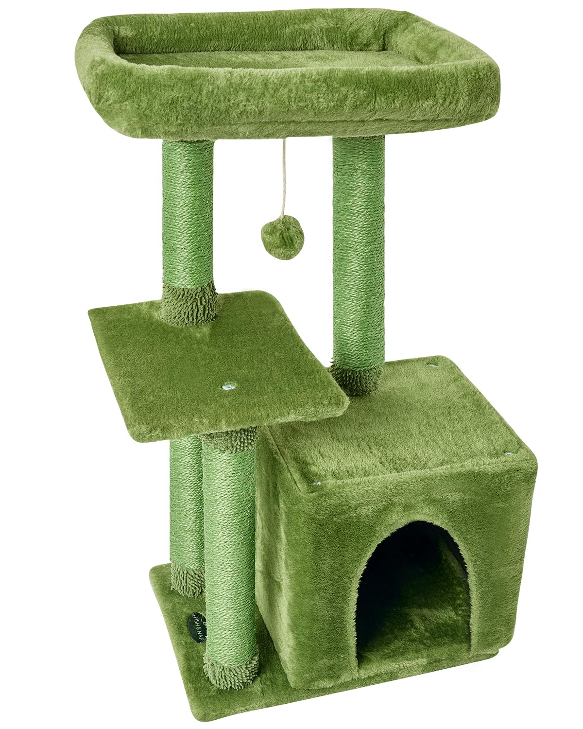 FISH&NAP Cute Cat Tree Kitten Cat Tower for Indoor Cat Condo Sisal ...