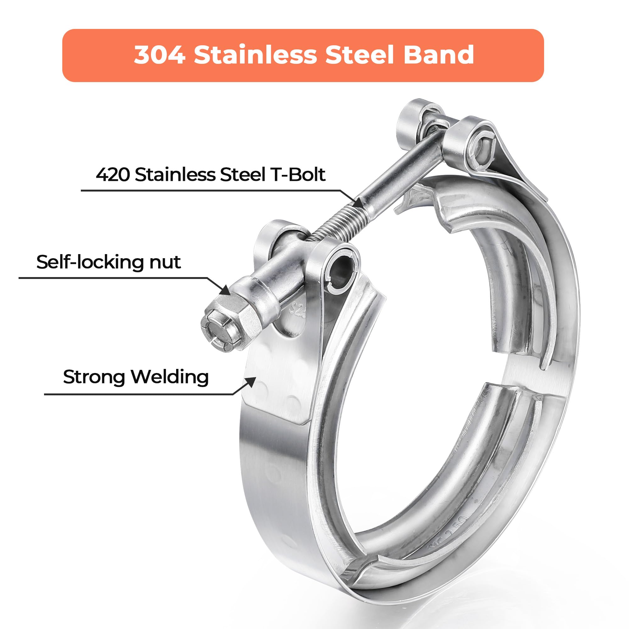 Snapklik.com : WYSIWYKA 2 Inch V Band Clamp 304 Stainless Steel, For ...