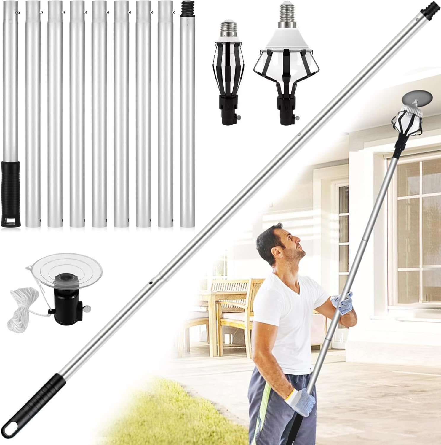 Amazon.com: Gonoce Light Bulb Changer for High Ceilings, 11.5FT ...