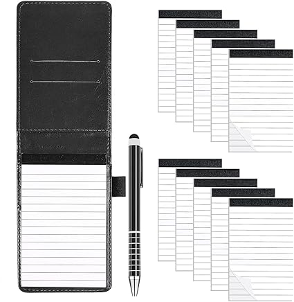 12 Pack Mini Pocket Notepad Holder Set, Small Pocket Notebook Pen ...