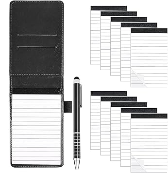 12 Pack Mini Pocket Notepad Holder Set, Small Pocket Notebook Pen ...