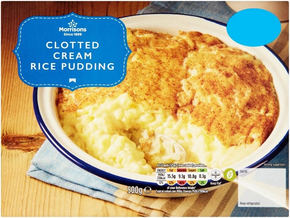 Morrisons Family Clotted Cream Rice Pudding, 500g : Amazon.co.uk: Grocery