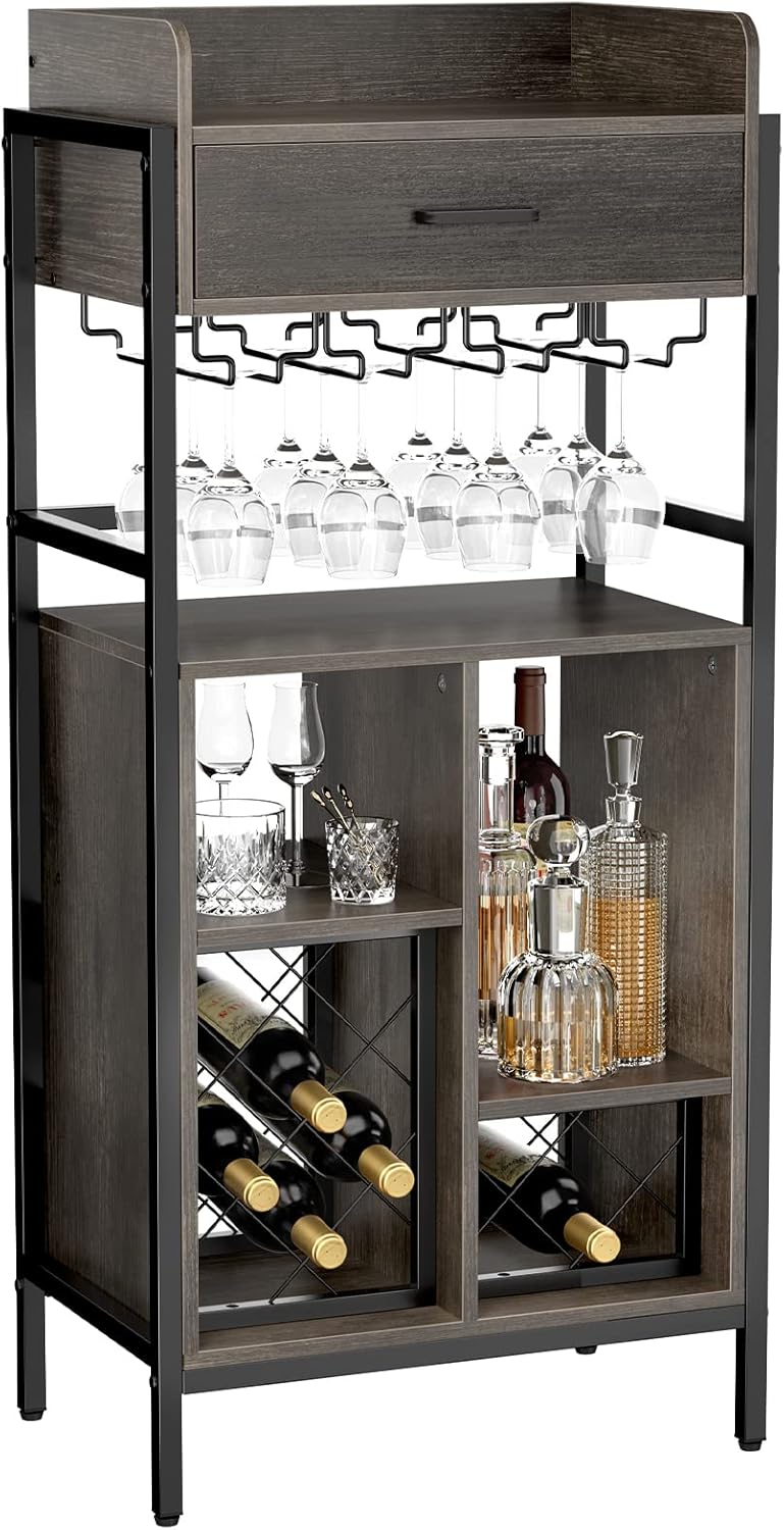 Amazon.com: OROPY Wine Bar Cabinet with Tabletop and Drawer, Wine ...