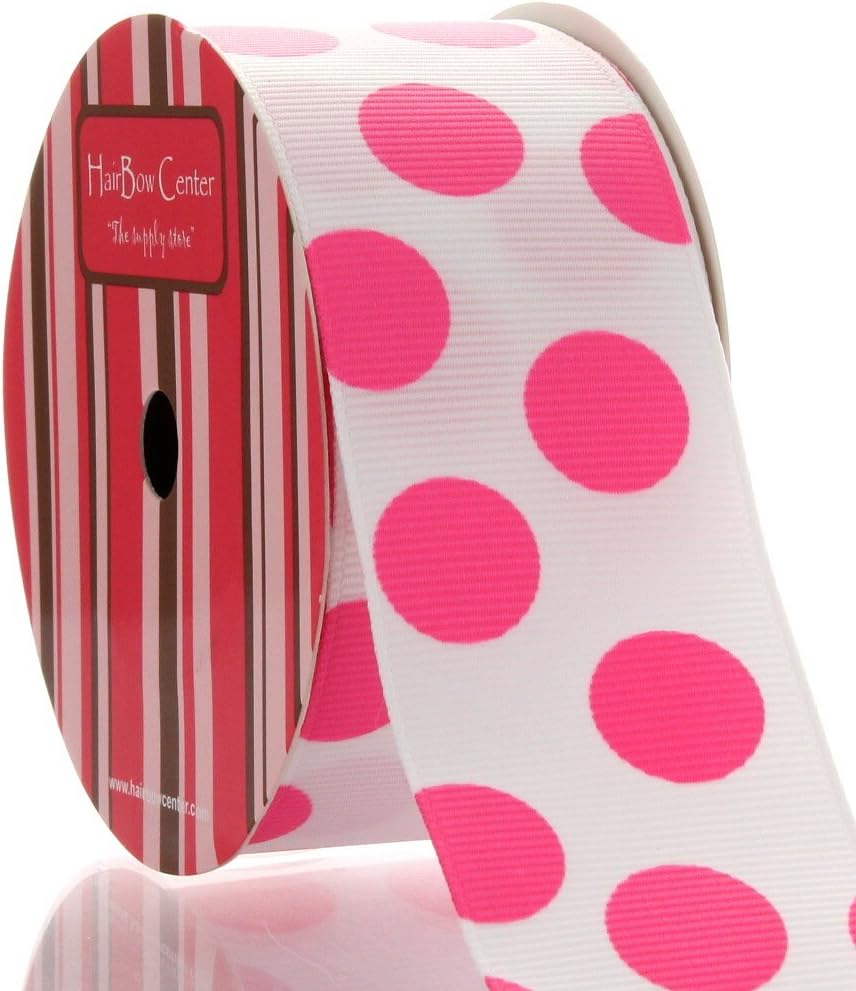 Amazon.com: 1.5" Large Hot Pink Dot Grosgrain Ribbon 5 Yard