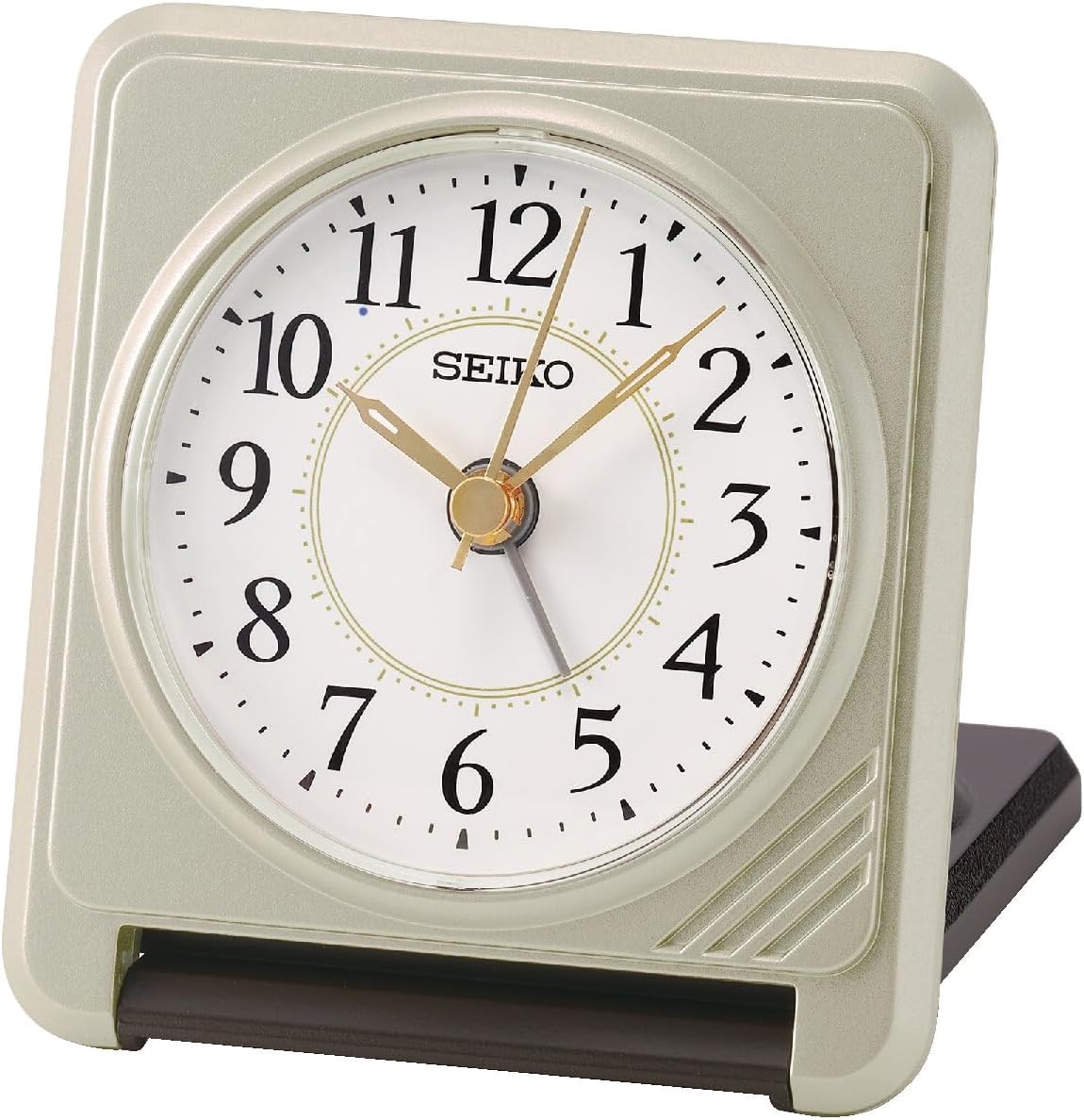 Seiko Q807G Alarm Clock, Analog Clock, Small, Portable, Thin Gold, 3.1 ...