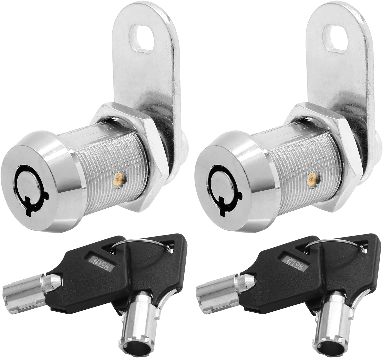 AKEYSRC 2 Pack Tubular Cam Locks, Cabinet Locks with 7/8'' Cylinder ...