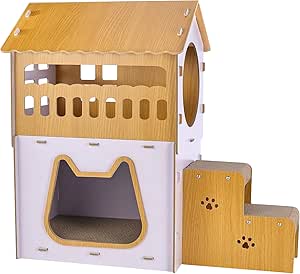 Amazon.com : Cat Houses for Indoor Cats,Cardboard Cat Scratcher House ...