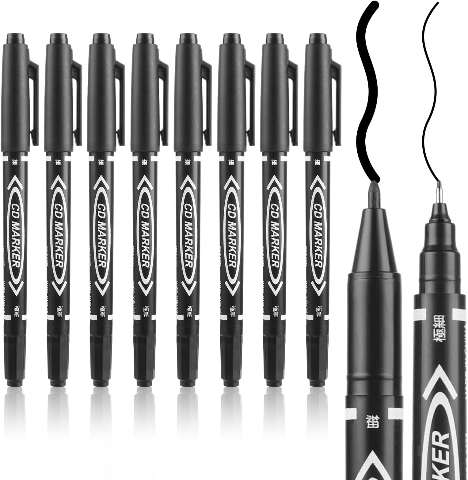 Yuxianlb Black Markers For Drawing 10 Pack Dual Tip Brush | Desertcart ...