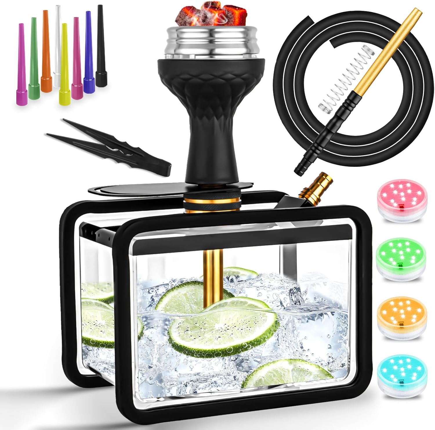 Amazon.com: Hookah Set Acrylic Hookah with Everything Modern Shisha ...