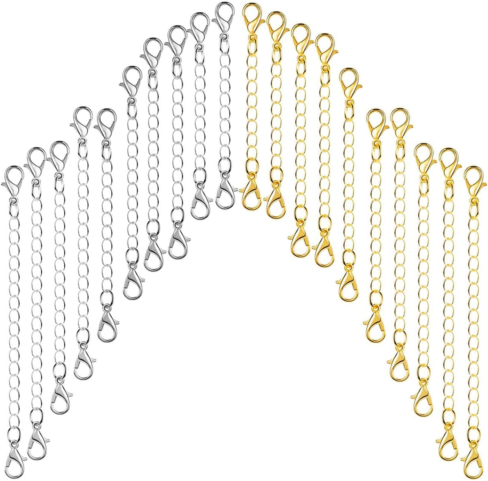 Amazon.com: 20PCS Stainless Steel Necklace Extenders Gold Silver Chain ...