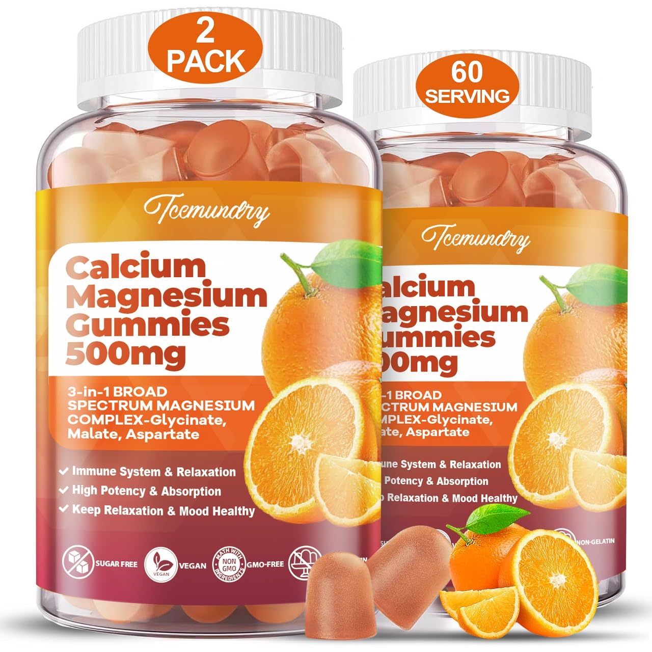 Amazon.com: Tcemundry Calcium Magnesium Supplement Gummies for Adults ...
