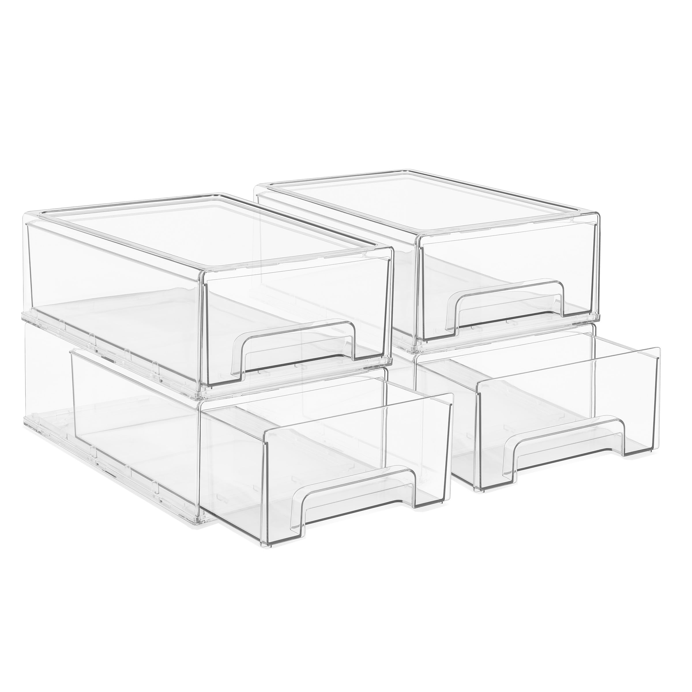 Snapklik.com : Sorbus Medium Clear Stackable Storage Drawers 4-Pack ...