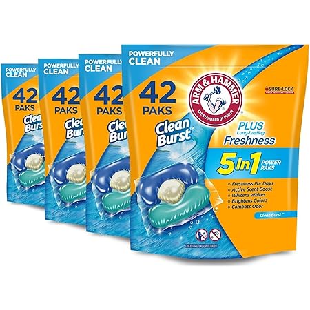 Amazon.com: Arm & Hammer Plus OxiClean With Odor Blasters Laundry Detergent 5-IN-1 Power Paks ...