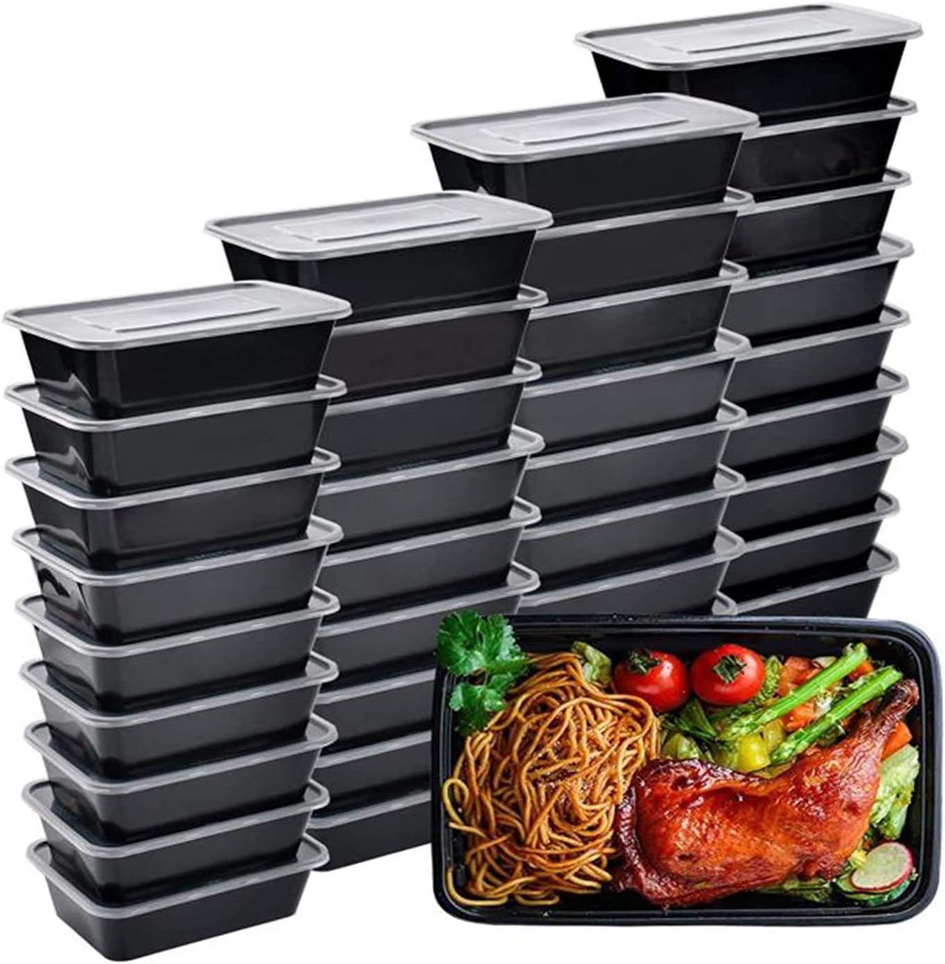 THE PACK Microwave Boxes Meal Prep Containers, [10 Pack] Plastic ...