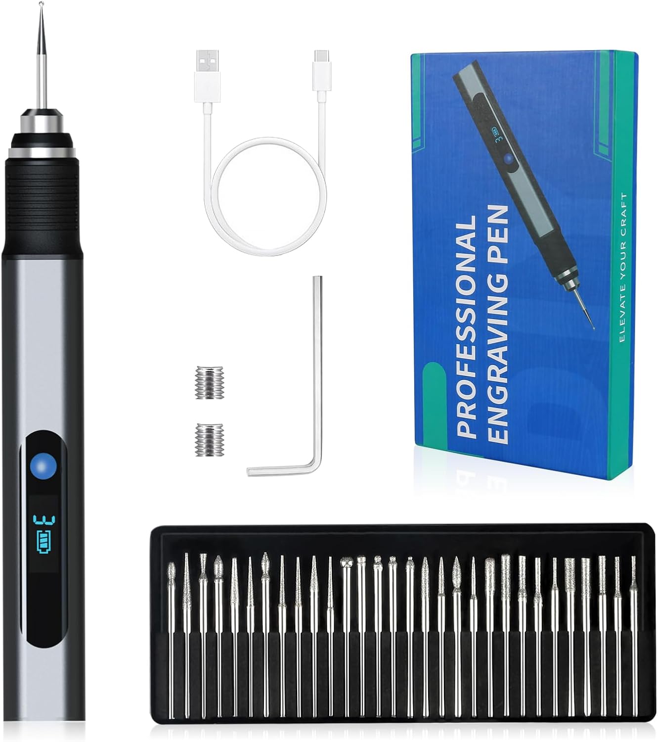 Amazon.com: Electric Engraving Pen with 30 Bits, USB Rechargeable ...