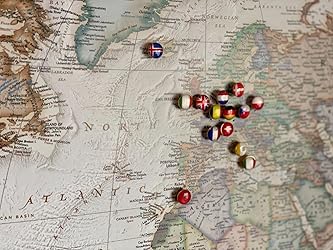 Amazon.com : 194 Pieces Creative Push Pins National Flag Pins Thumb ...