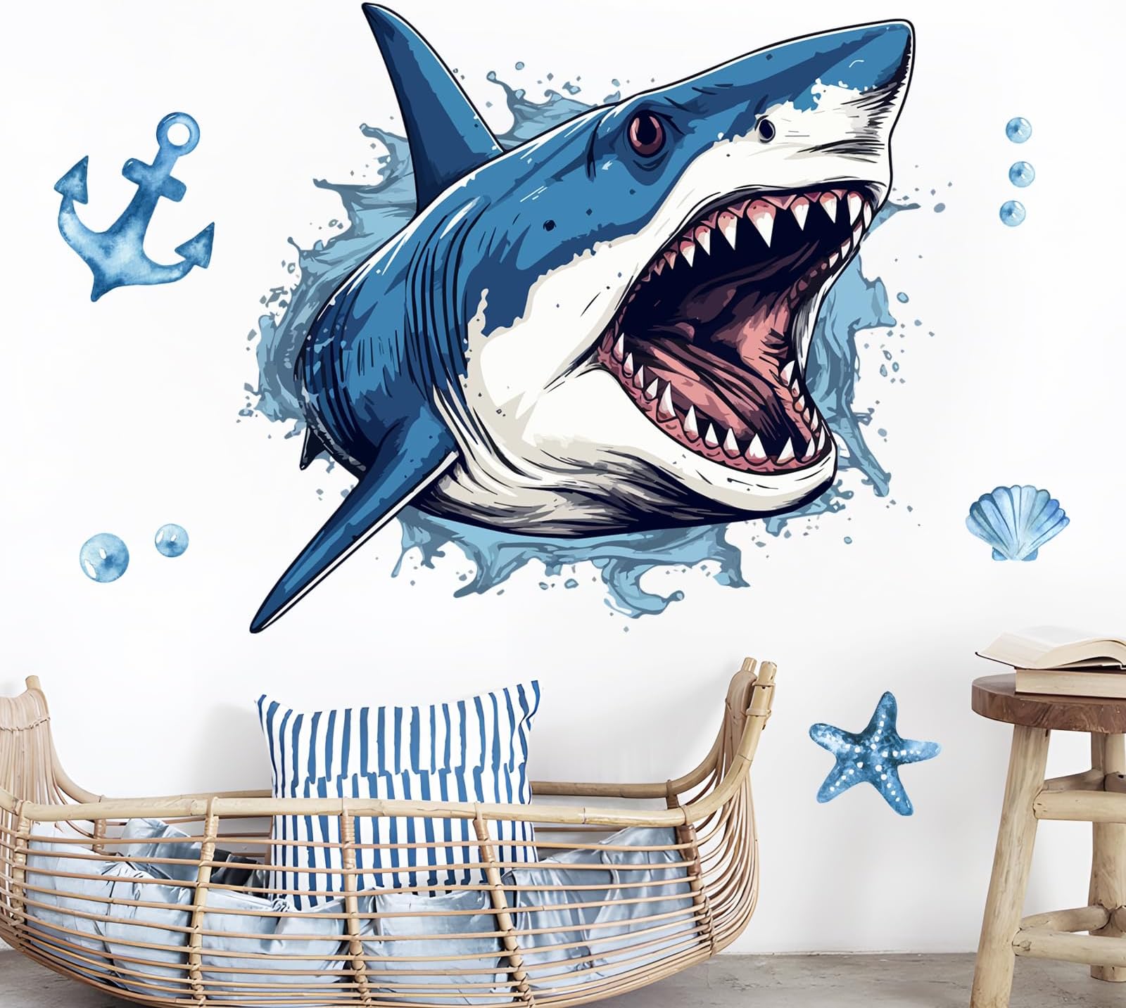 Amazon.com: Shark Week, Shark, Shark Wall Decal, Megalodon Shark, Under ...