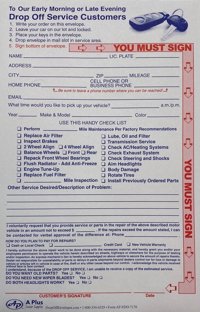 Amazon.com : Key Drop Off Envelope EDO-7170 (500 Qty.)(P14) : Office ...