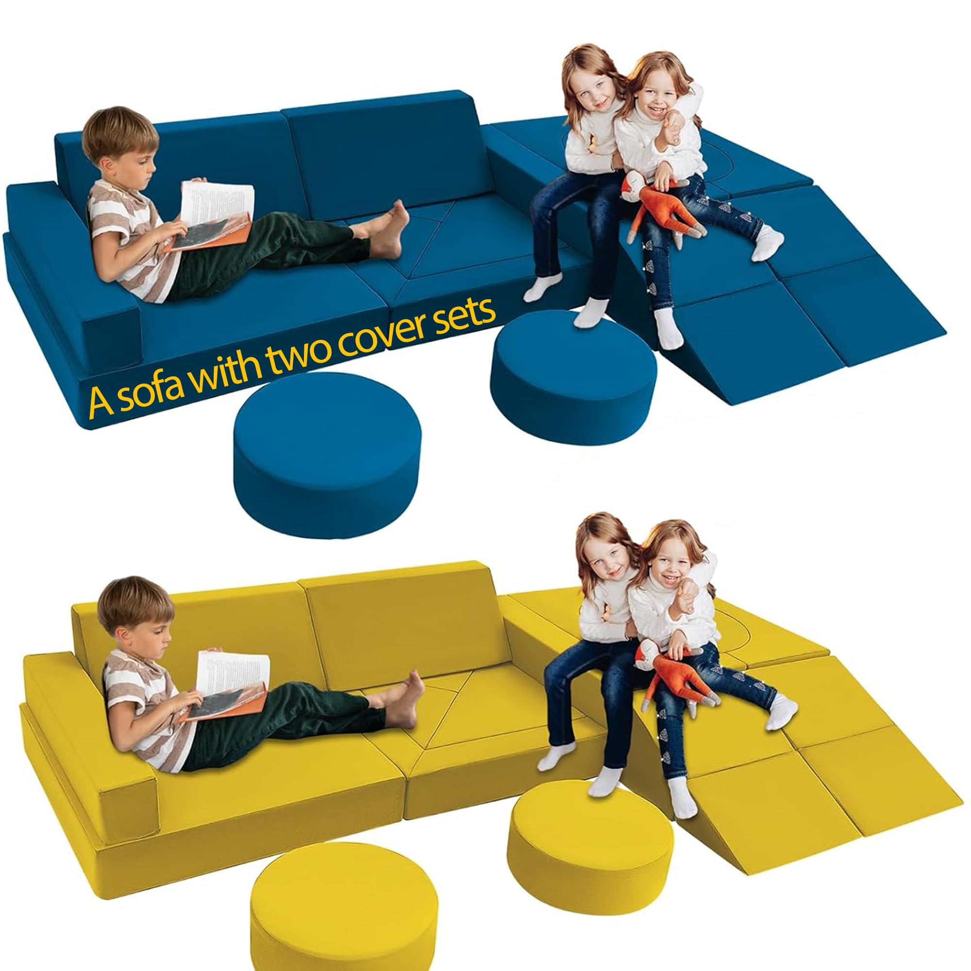 Snapklik.com : 18pcs Kids Couch Building Fort